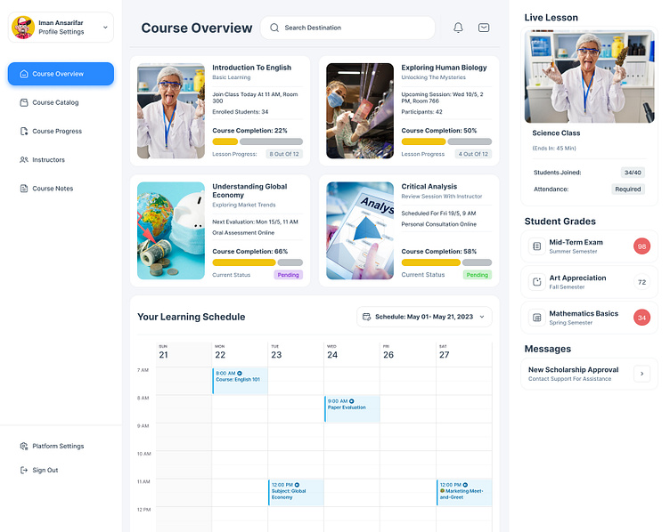 Innovative Online Learning Platform by Iman AnsariFar on Dribbble