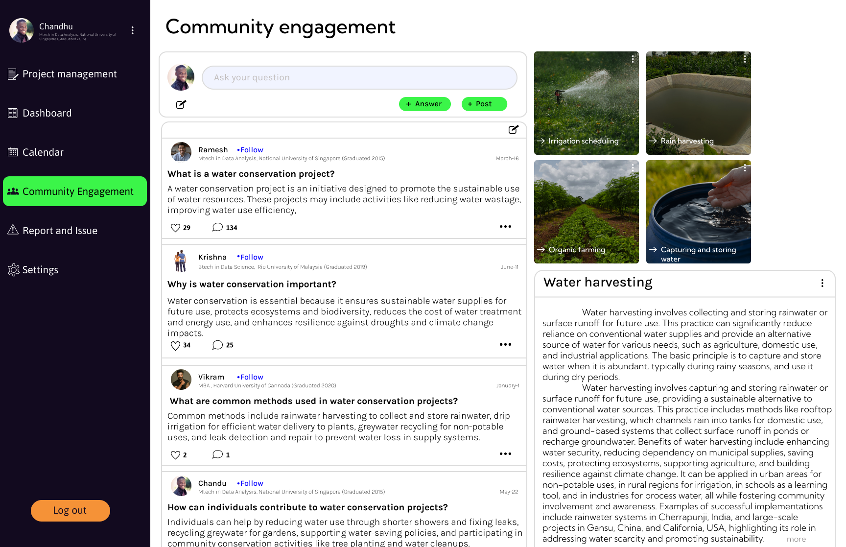 Water conservation project management by Hari charan on Dribbble