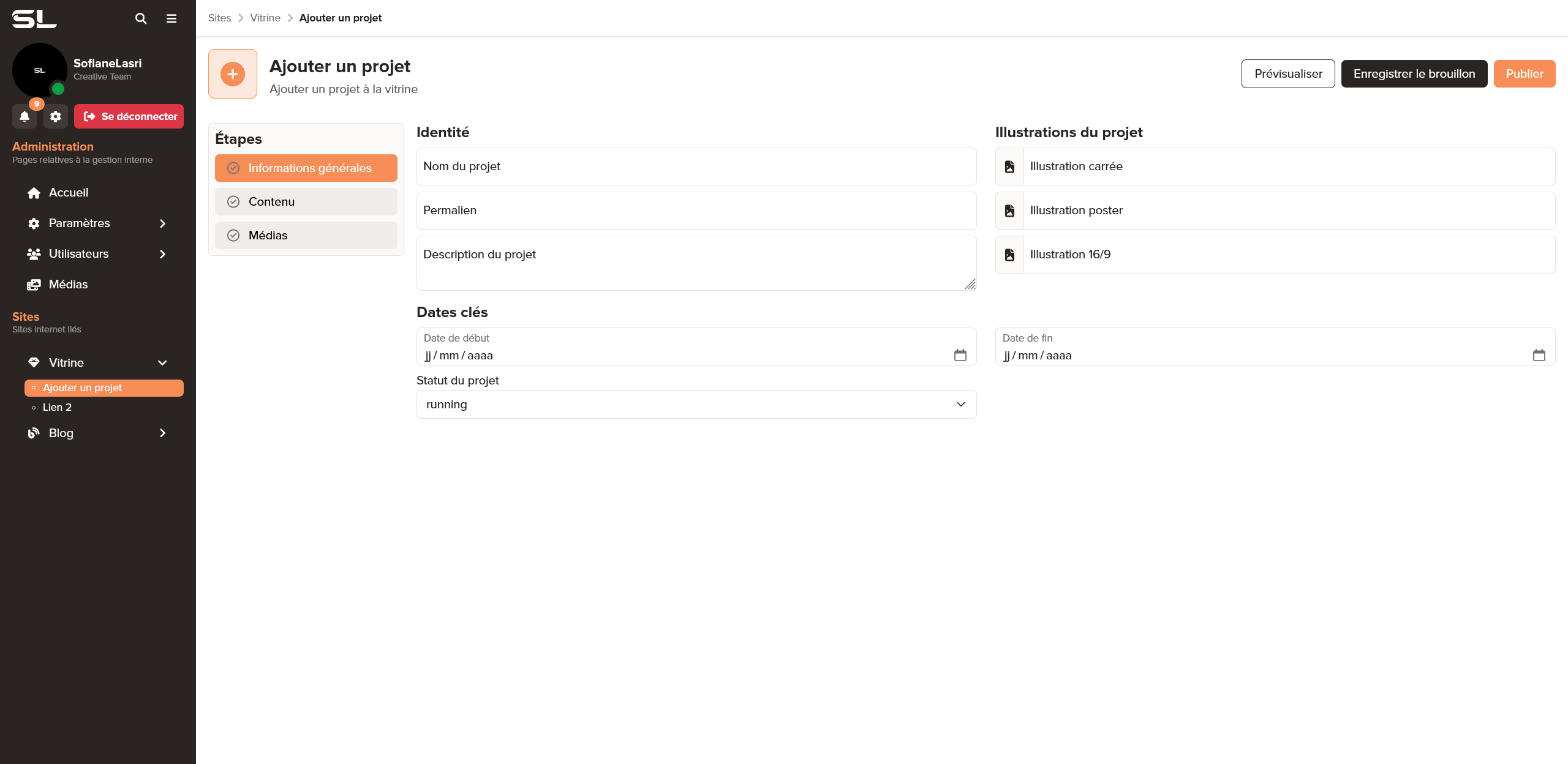 SL-Projects Dashboard by Sofiane Lasri on Dribbble