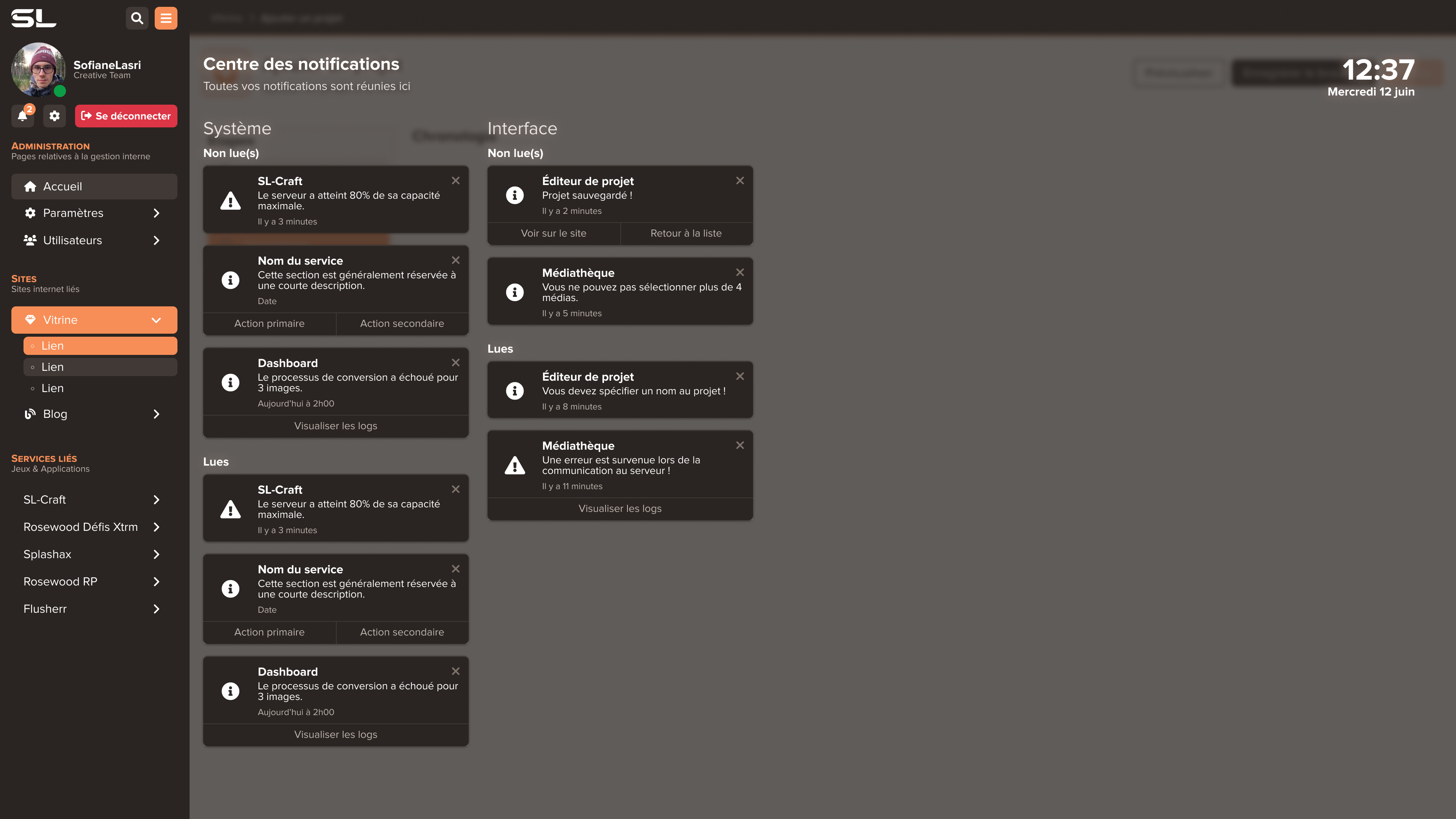 SL-Projects Dashboard by Sofiane Lasri on Dribbble