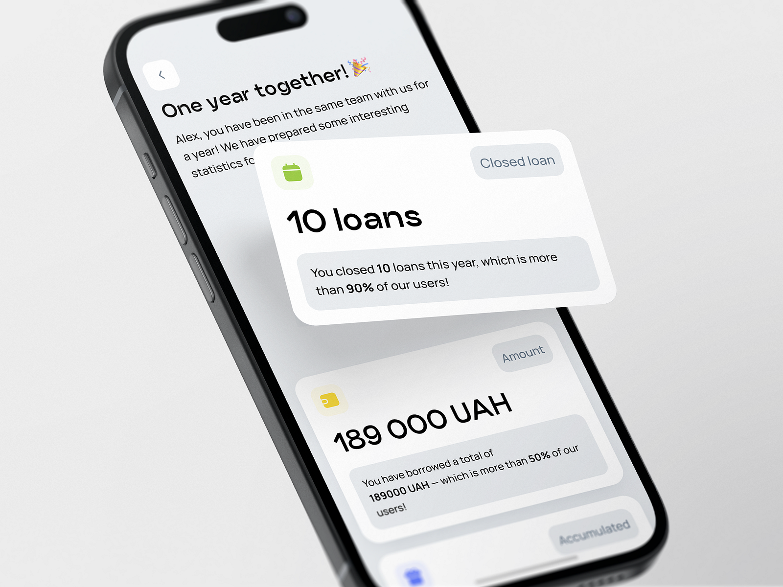 Loan app cards by Alty for Alty Inc. on Dribbble