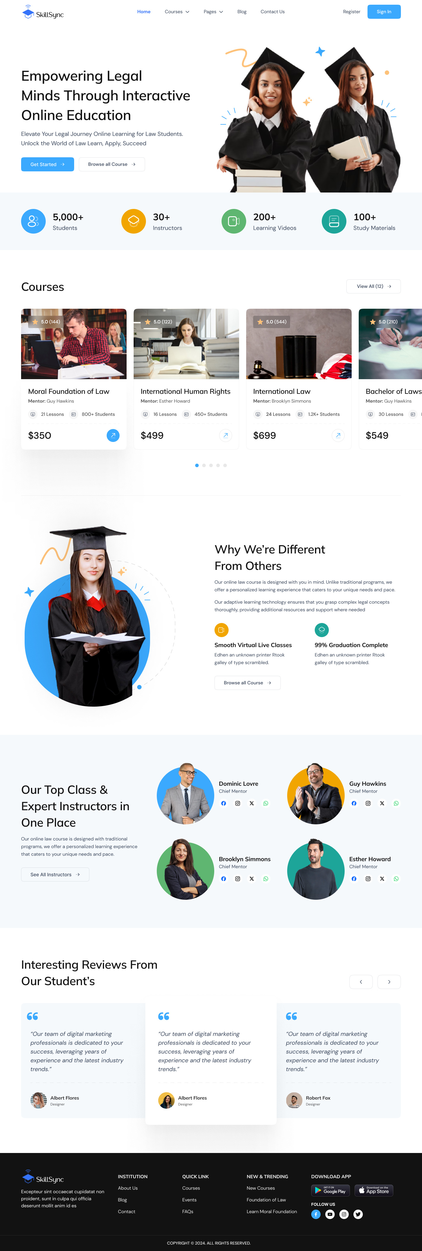 Skillsync LMS Landing page by Mamun🔥 on Dribbble