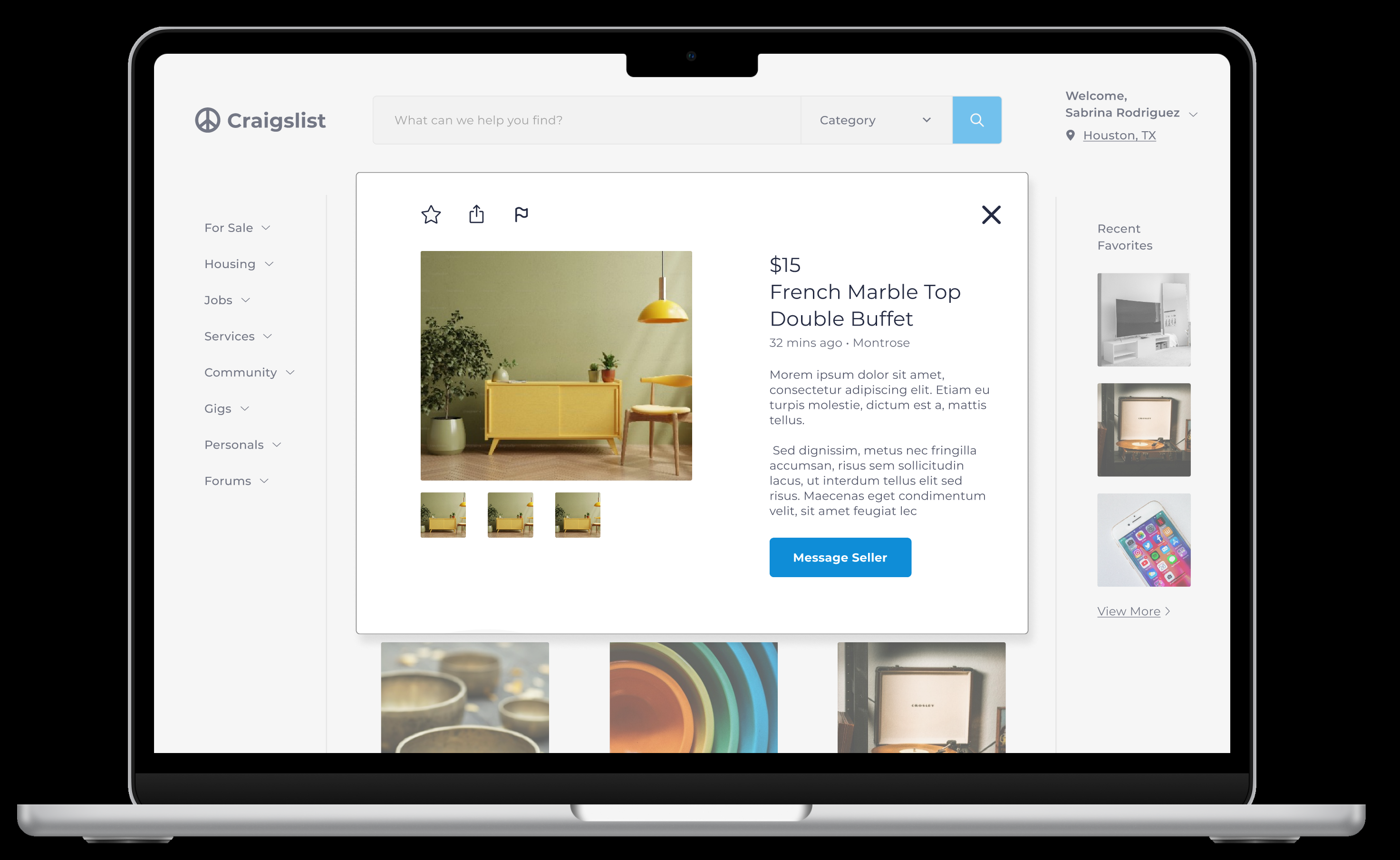 Craigslist Homepage Redesign Challenge by Sabrina Rodriguez on Dribbble