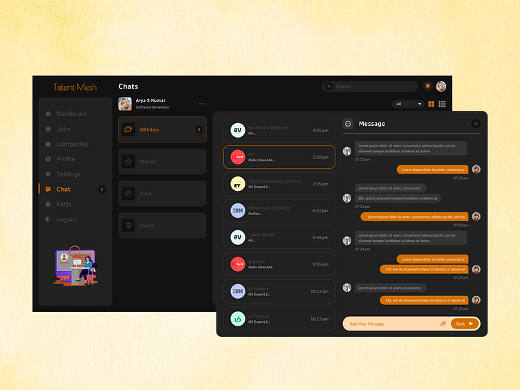 Chat Screen by Sathyajith Sivadas on Dribbble