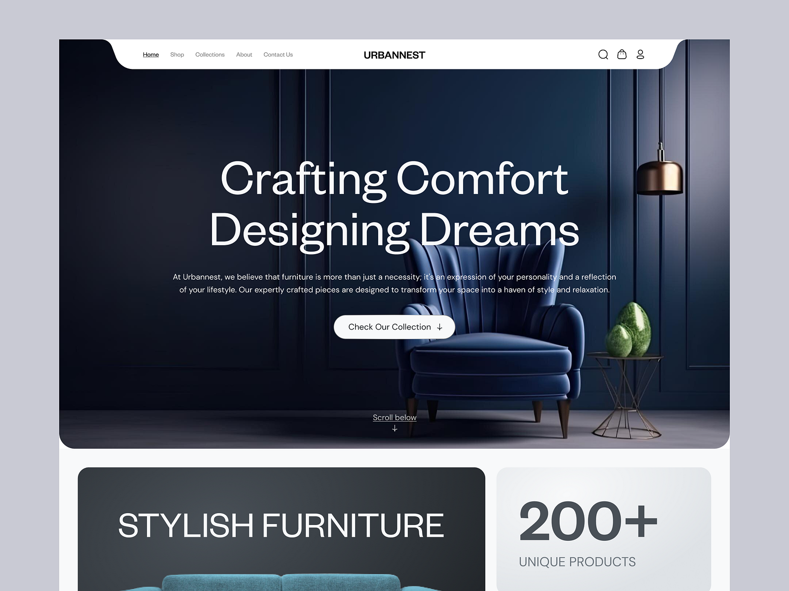 UrbanNest - Furniture Landing Page by Makora Studio on Dribbble
