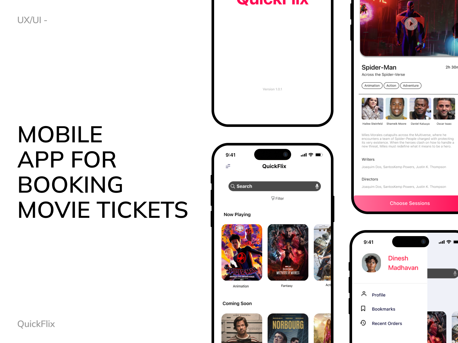 QuickFlix - Seamless Movie Bookings by Dinesh Madhavan on Dribbble
