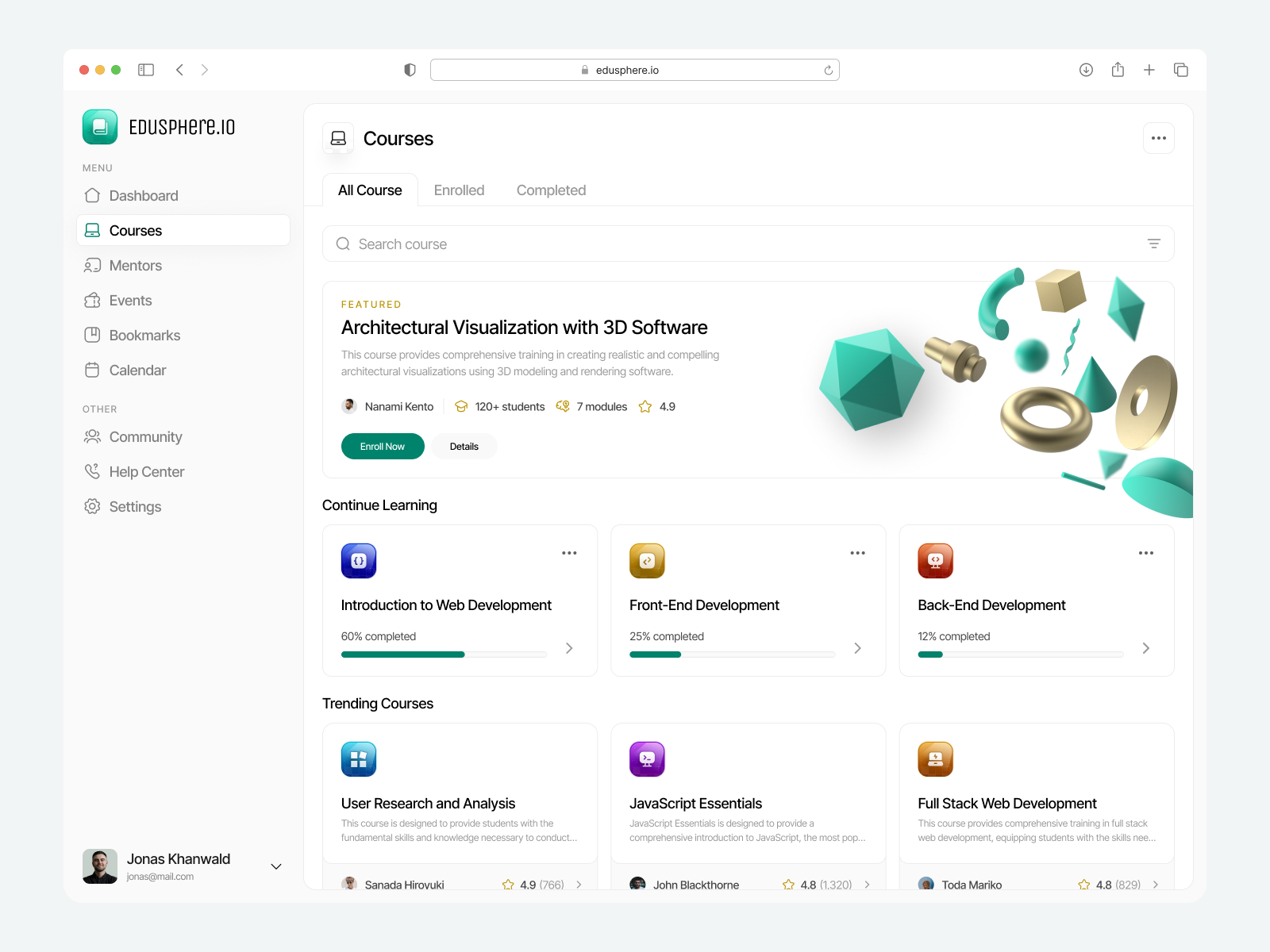 Edusphere - Online Learning Platform 📚 by Arfi Maulana for Pickolab Studio on Dribbble