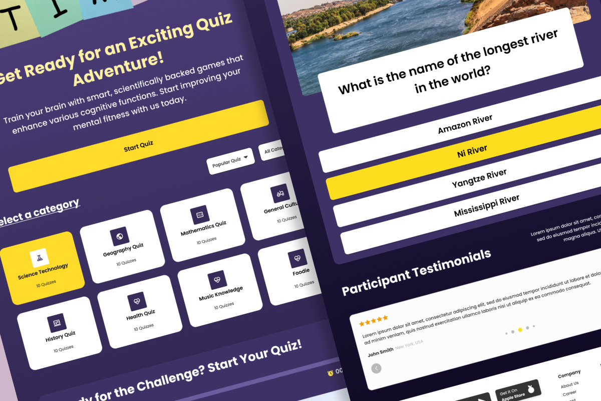 Quezi - Trivia Quiz Landing Page V2 by Twin Studio Design on Dribbble