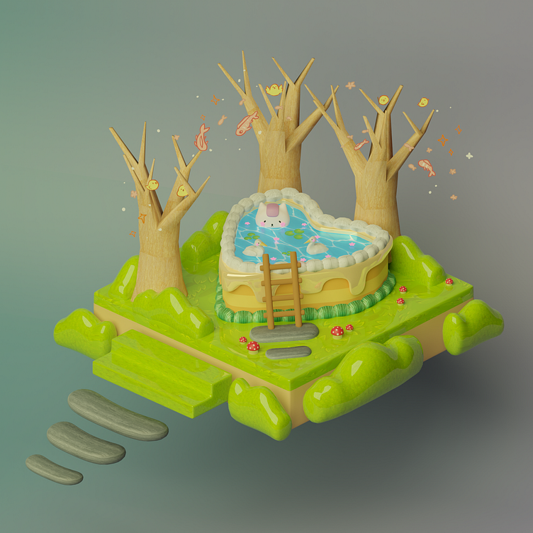 Love Pond 3D model Illustrator by M Fauzan Arief on Dribbble