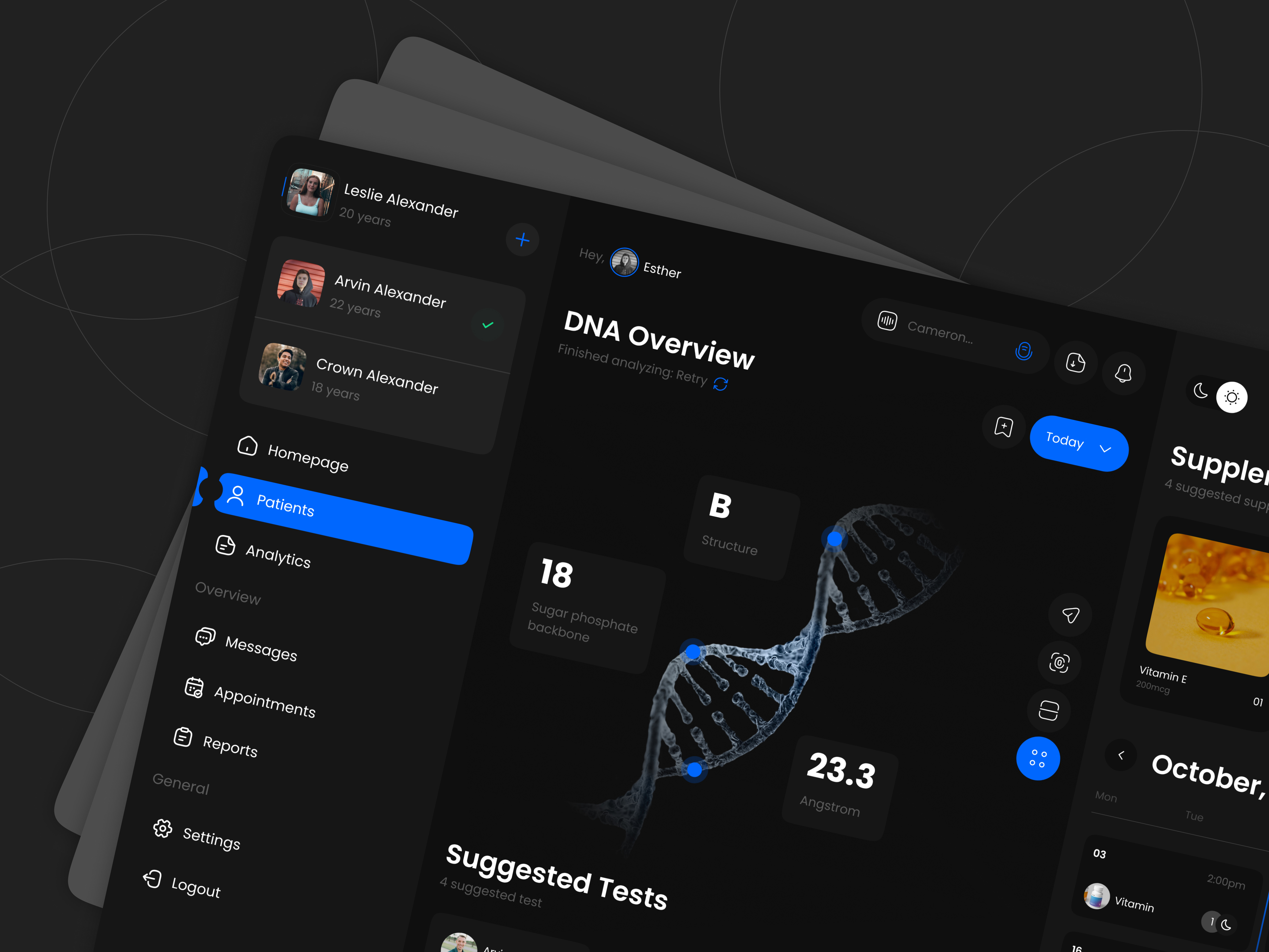 DNA Overview Dashboard Design for Healthcare App 🧬 by EncodeDots on ...