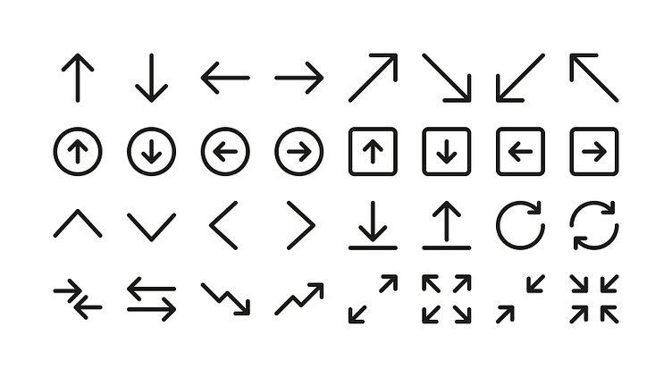 Arrows UI Icons by Altop Media on Dribbble
