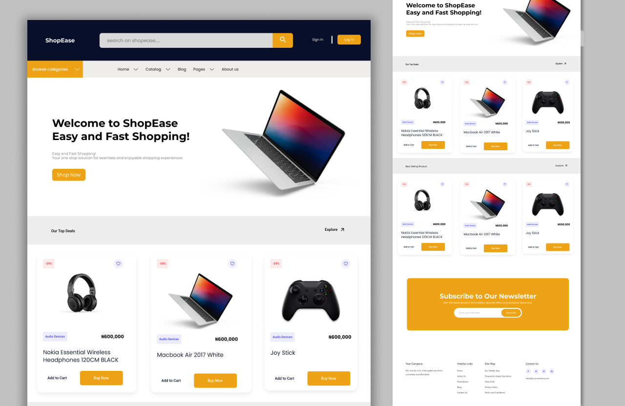 E Commerce Website - ShopEase Landing Page by Mohammad Satriyo W on Dribbble