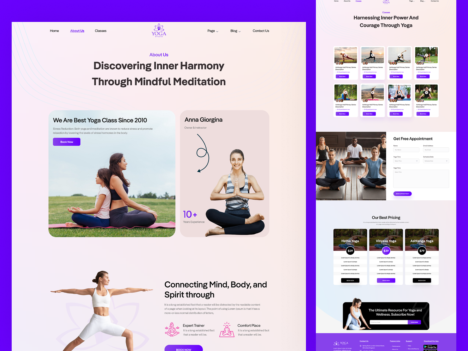 Online Yoga Studio HTML Website Template by allclonescript on Dribbble