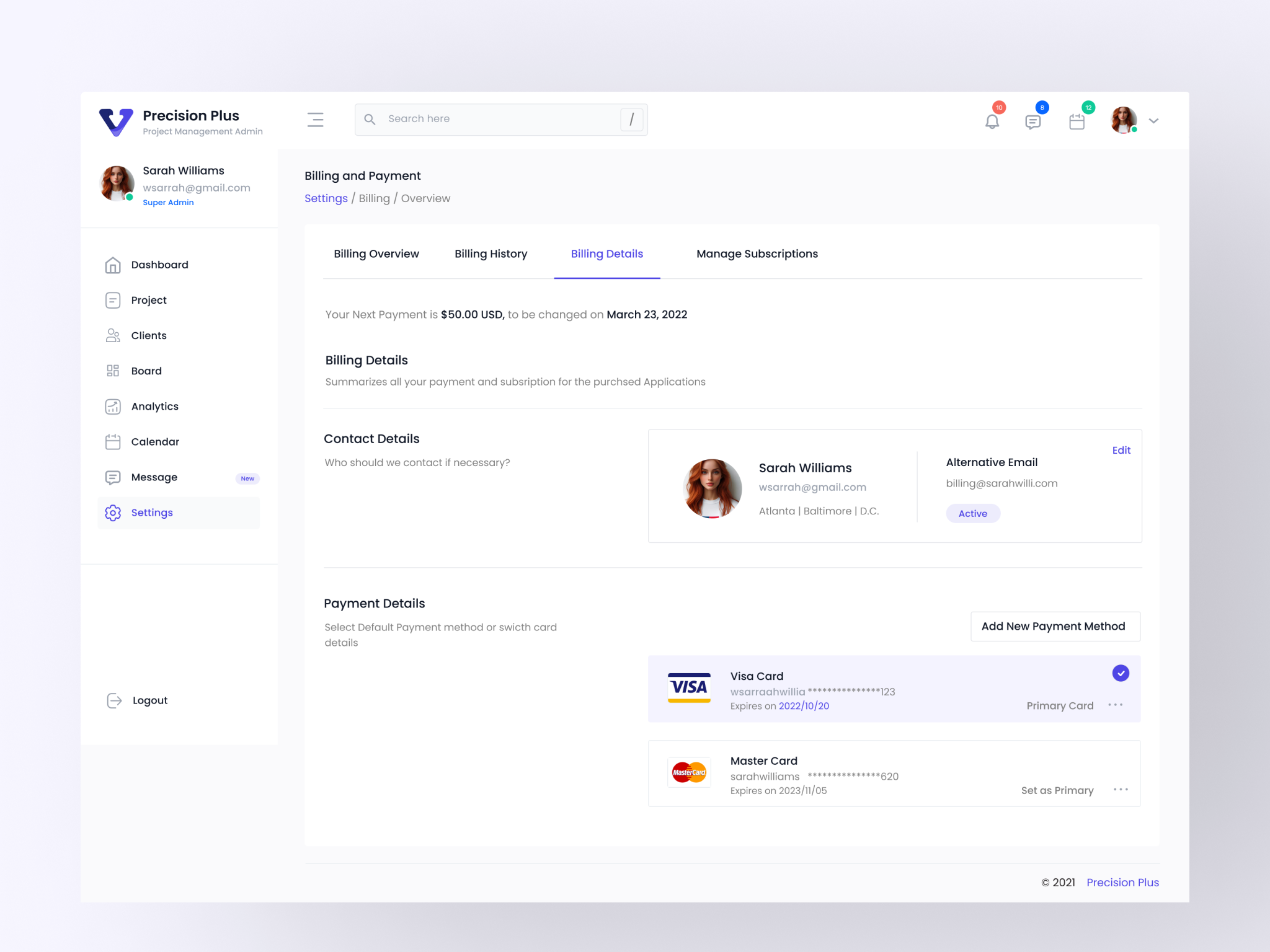 Admin Settings - Billing and Subscription Module by Nazar Becks on Dribbble