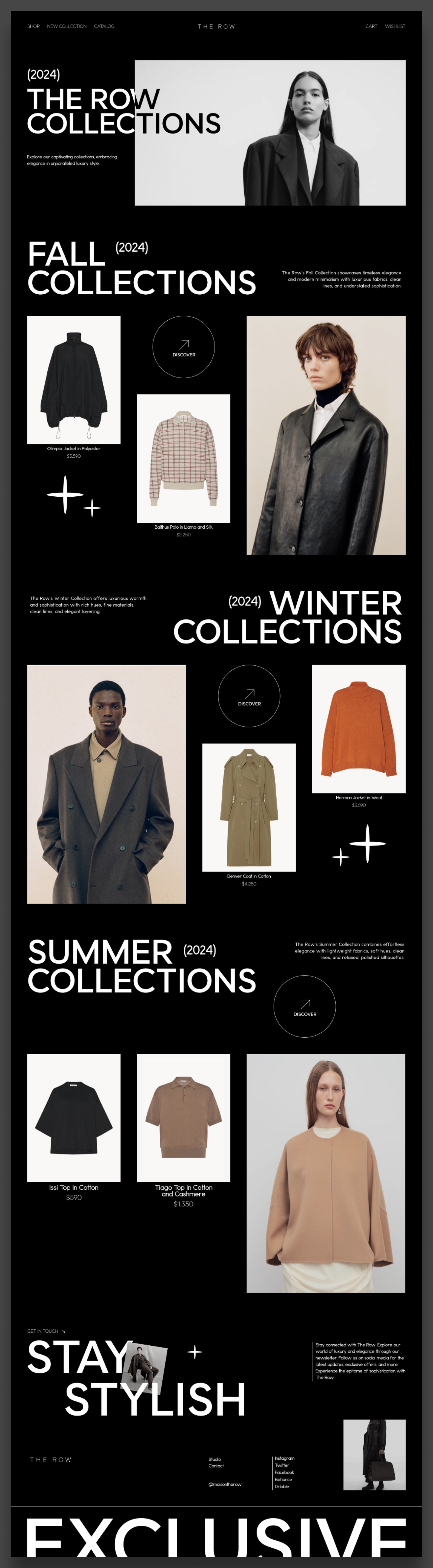 The Row - Fashion Shop Ecommerce Website - Collections Page by LAIN UI ...