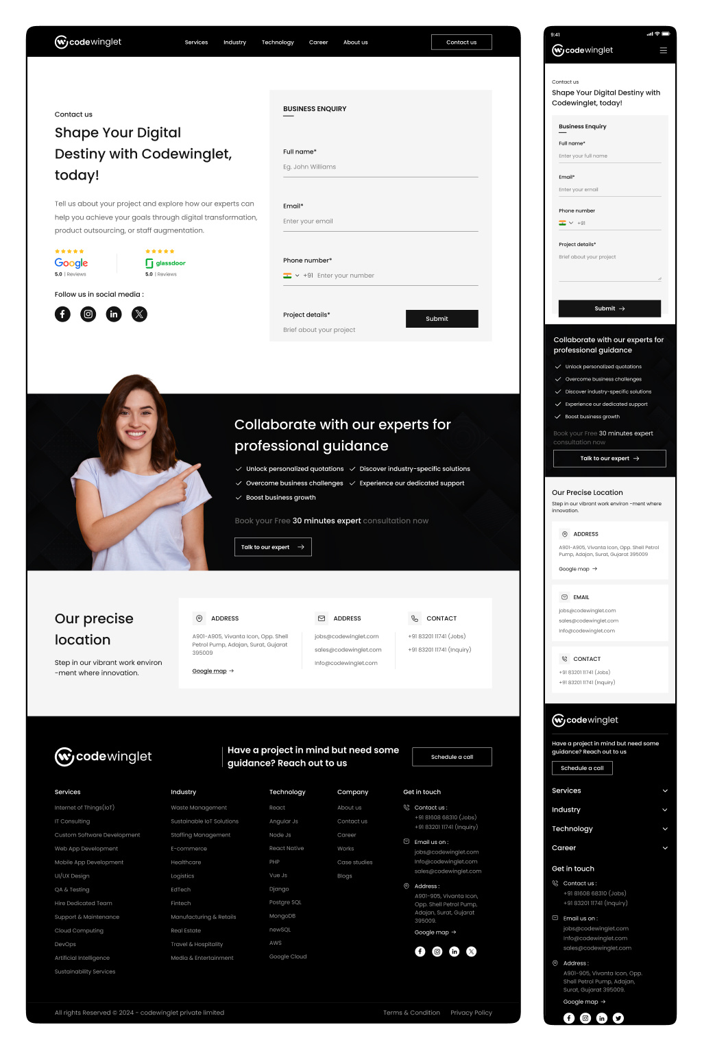 IT Company Website | Case Study | UX/UI Design by Codewinglet private limited on Dribbble
