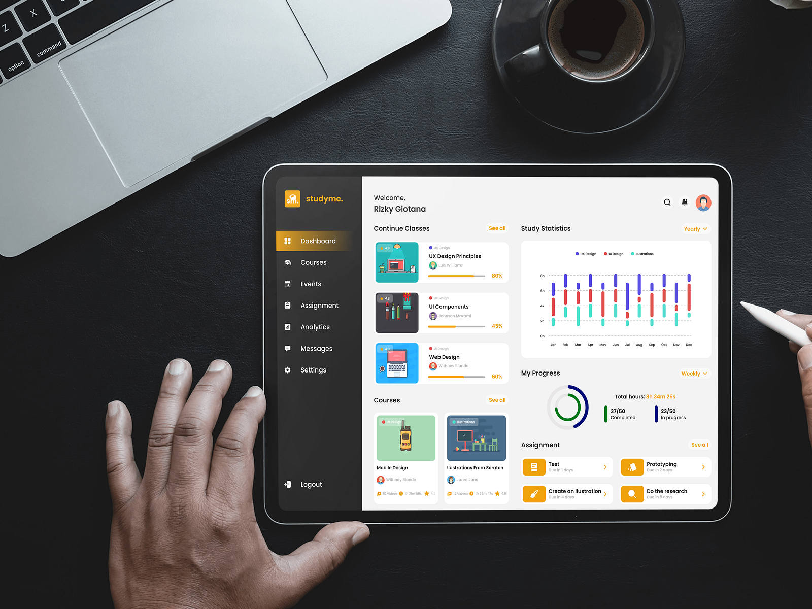 Dashboard - Online Class UI Design by Akbar Setyawan on Dribbble