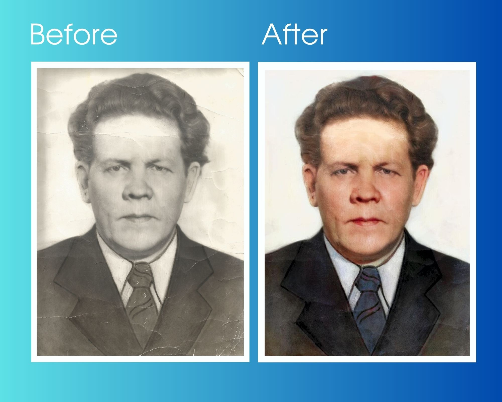 Restoration&coloring of old photographs by Elena Luybimova on Dribbble