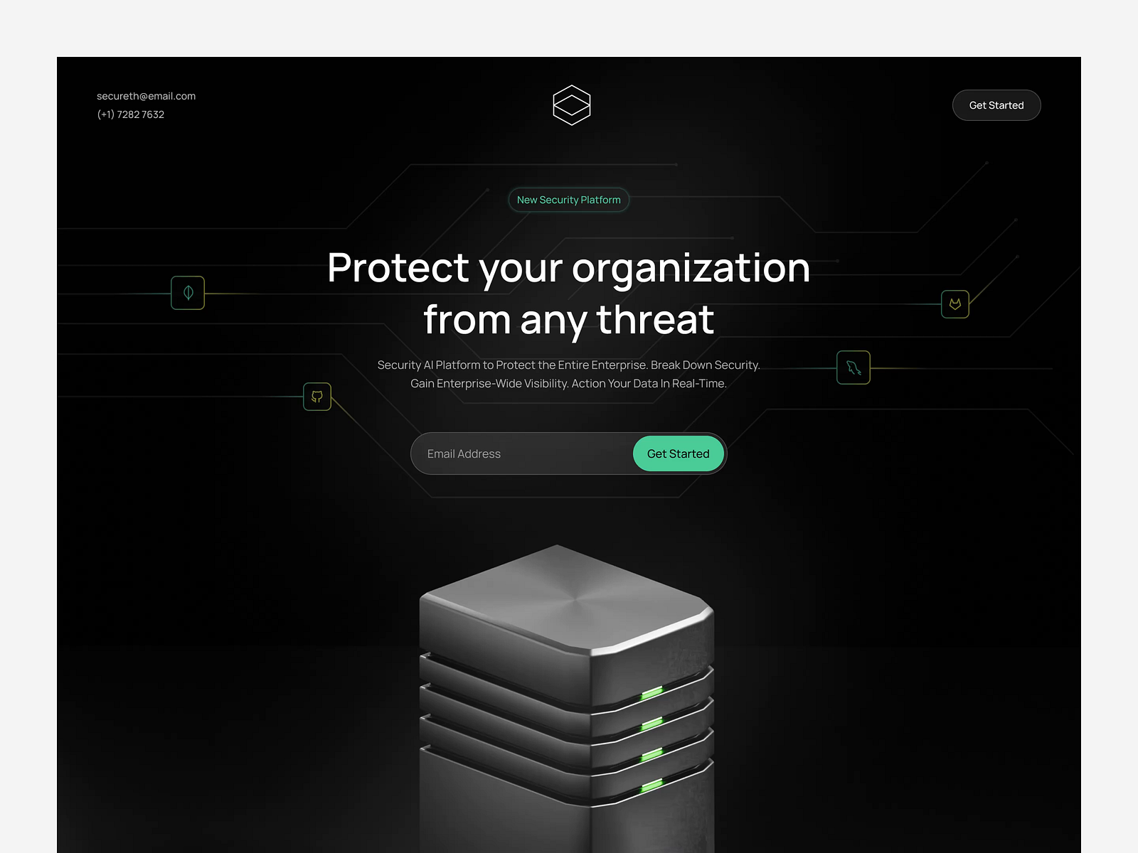 Secureth Cybersecurity Landing Page Hero Section By Dipa Uiux For Dipa Inhouse On Dribbble 
