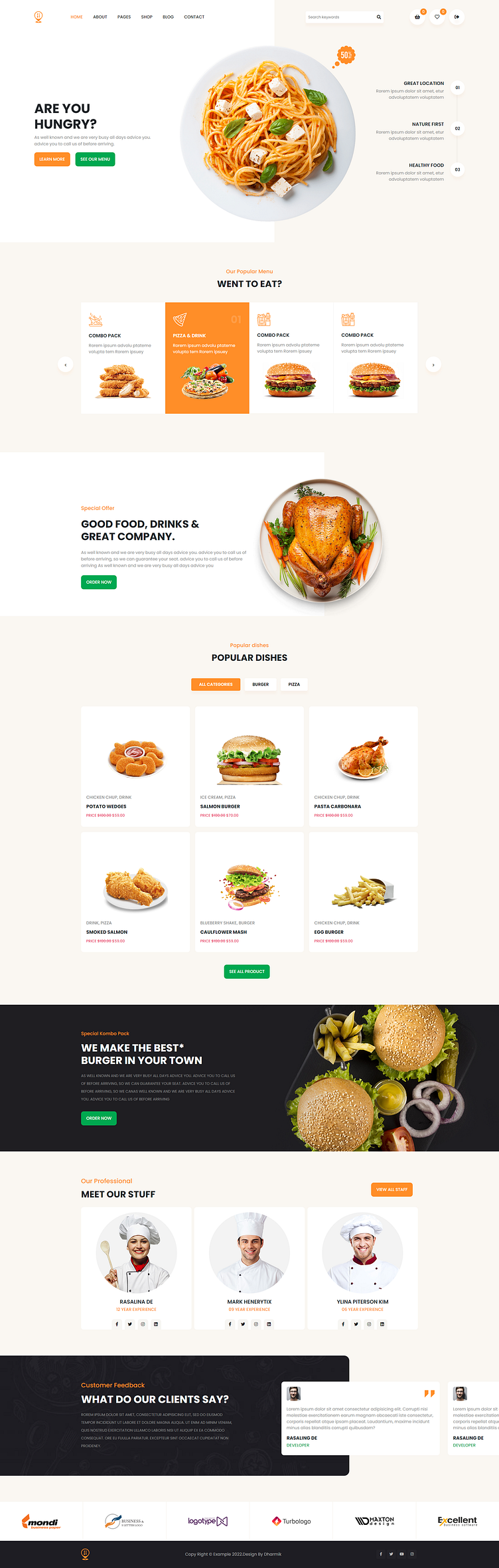 Restaurants Landing Page by Dharmik Marvaniya on Dribbble