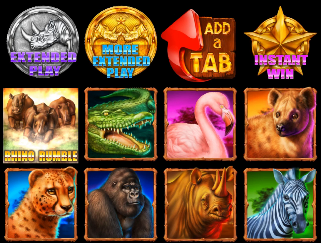 Set of slot symbols animation for the African themed slot game by ...