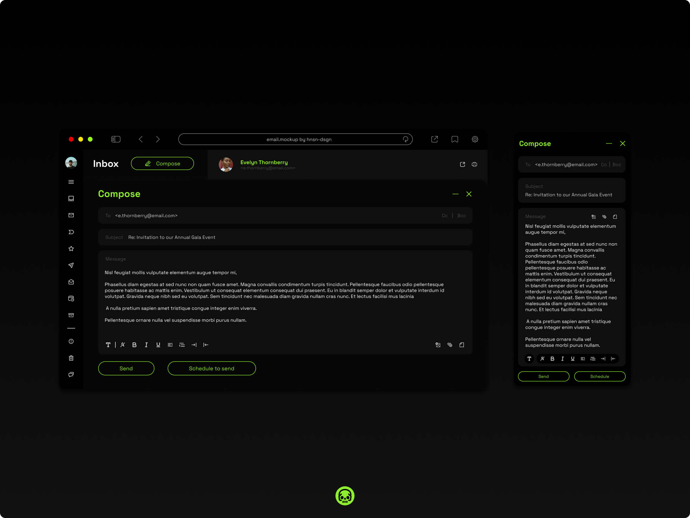 Email UI Mockup Practice by HNSN/DSGN on Dribbble