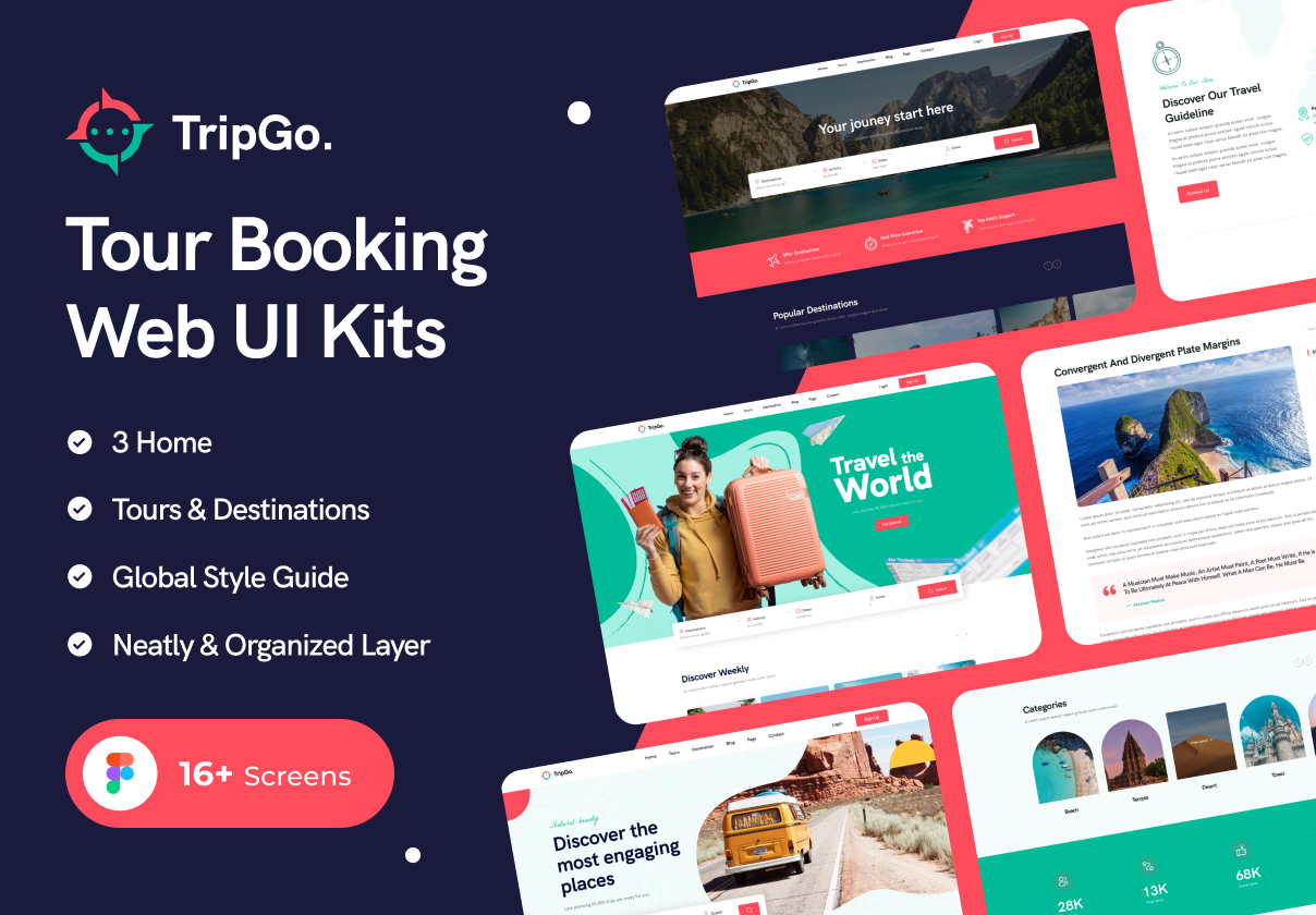 TripGo - Tour Booking - Web UI Kits by SamSam89 on Dribbble