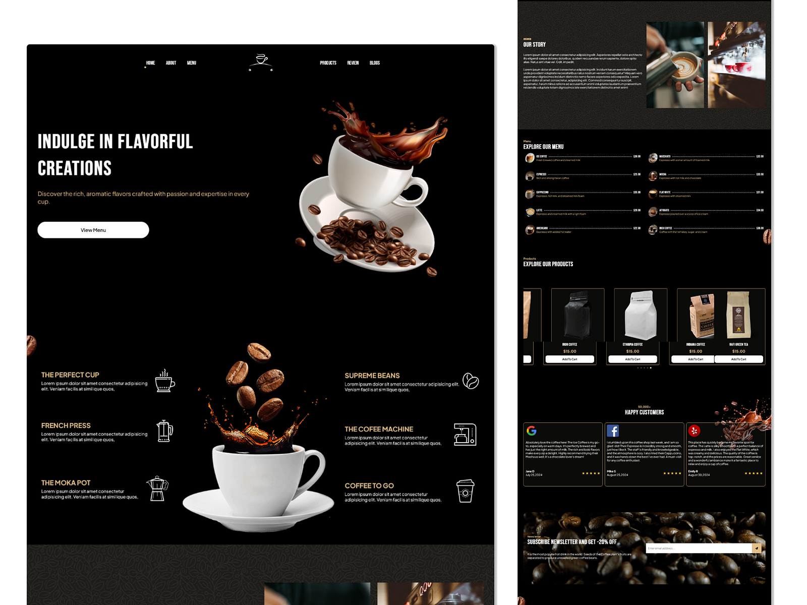 Responsive Coffee Website Template Using HTML CSS and JavaScript by ...