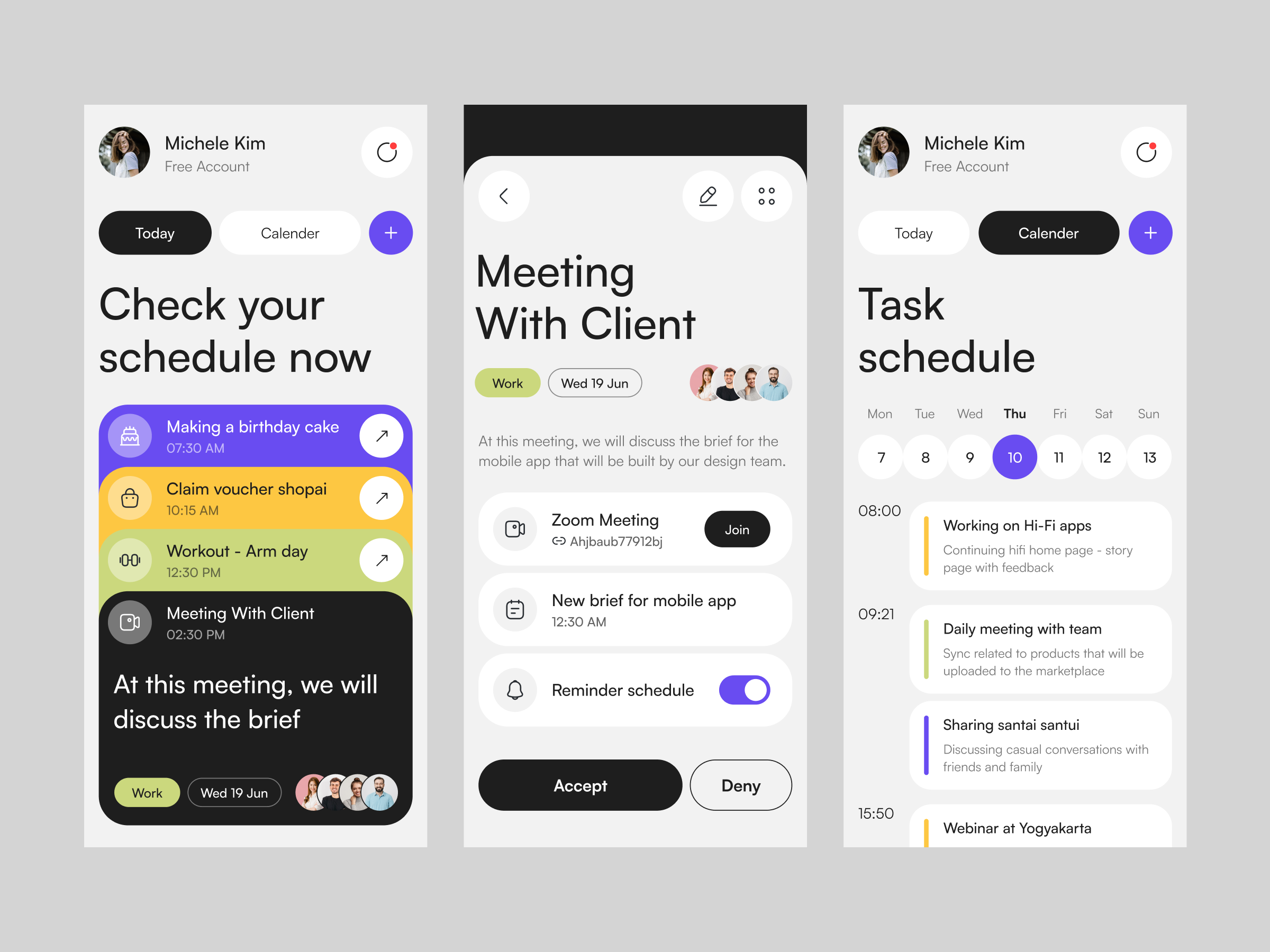 Schedule Mobile App by Annisa Fauziah for Orenji Studio on Dribbble