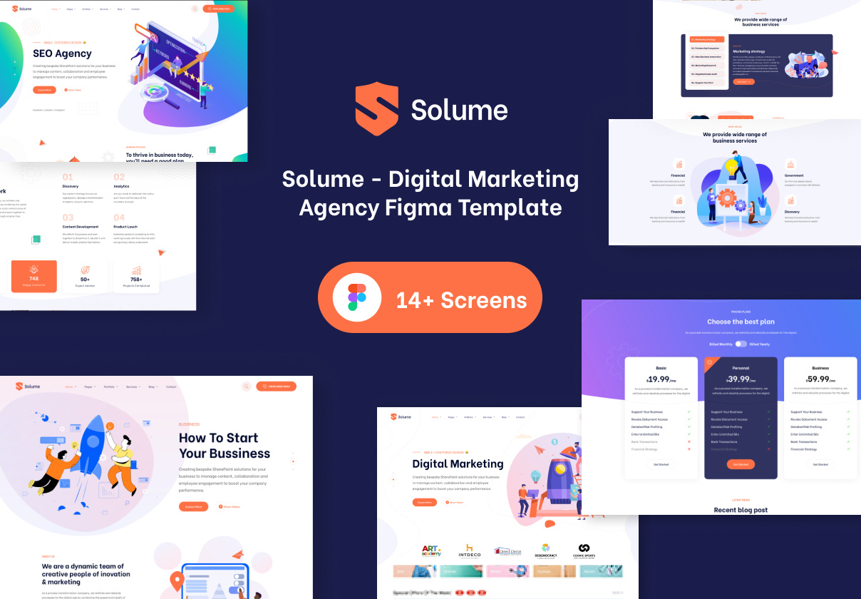 Solume - Digital Marketing Agency Figma Template by SamSam89 on Dribbble