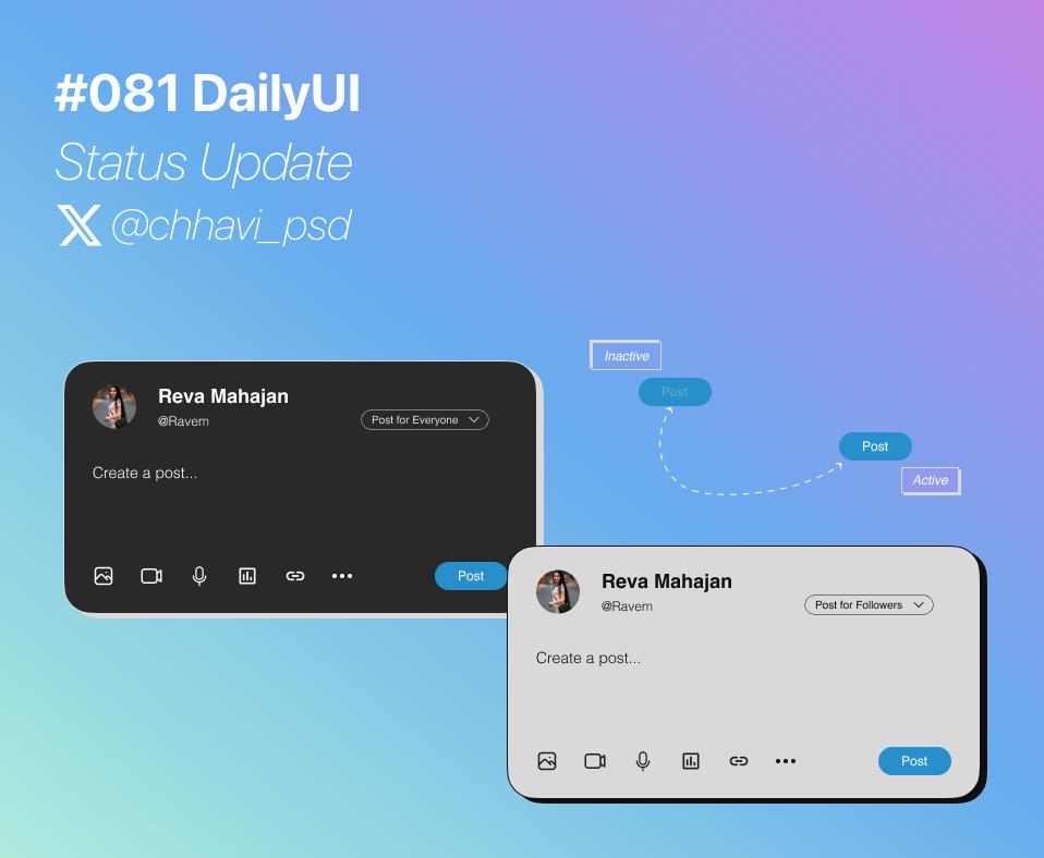 #081_DailyUi Status Update by Chhavi Dhingra on Dribbble
