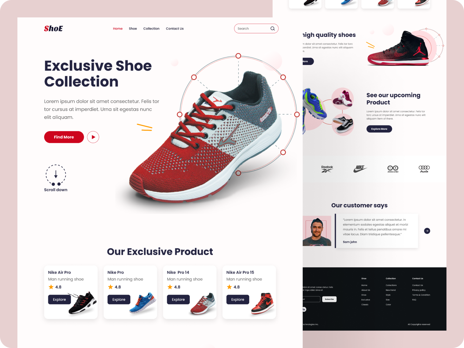 Shoe E-commerce Landing Page by Md. Azizur Rahman on Dribbble