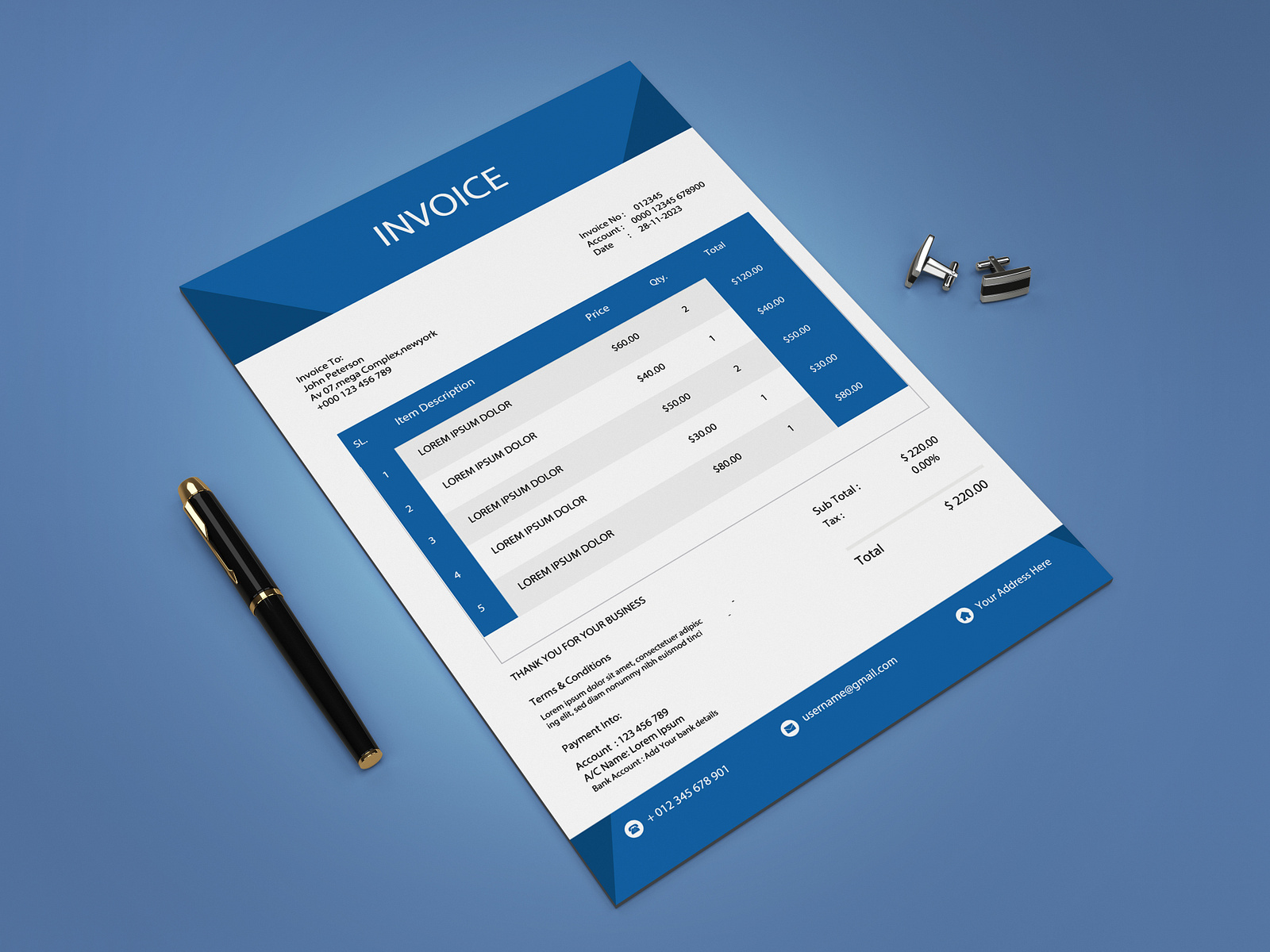 Simple Invoice Templates by Al Amin on Dribbble