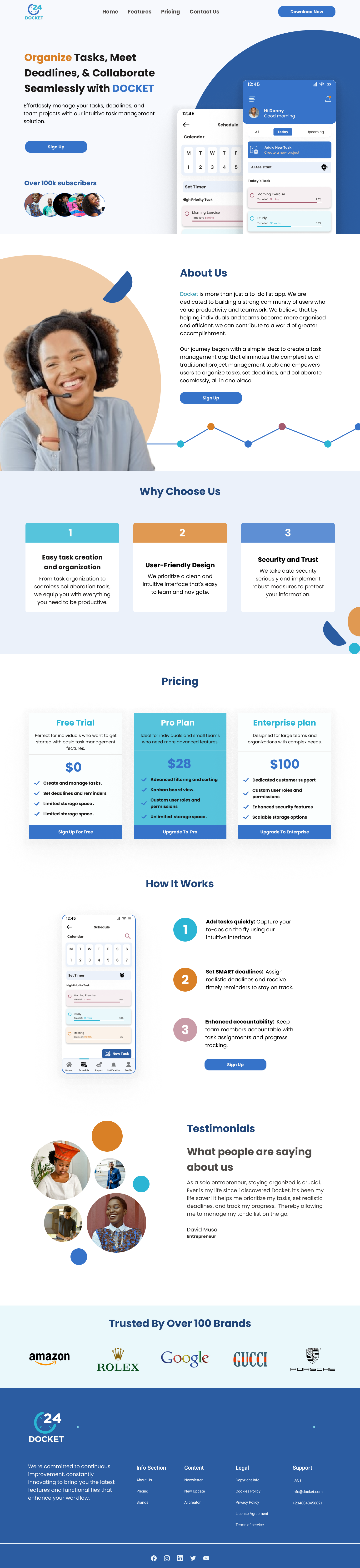Docket App Landing Page Design by Amara Sparkle on Dribbble