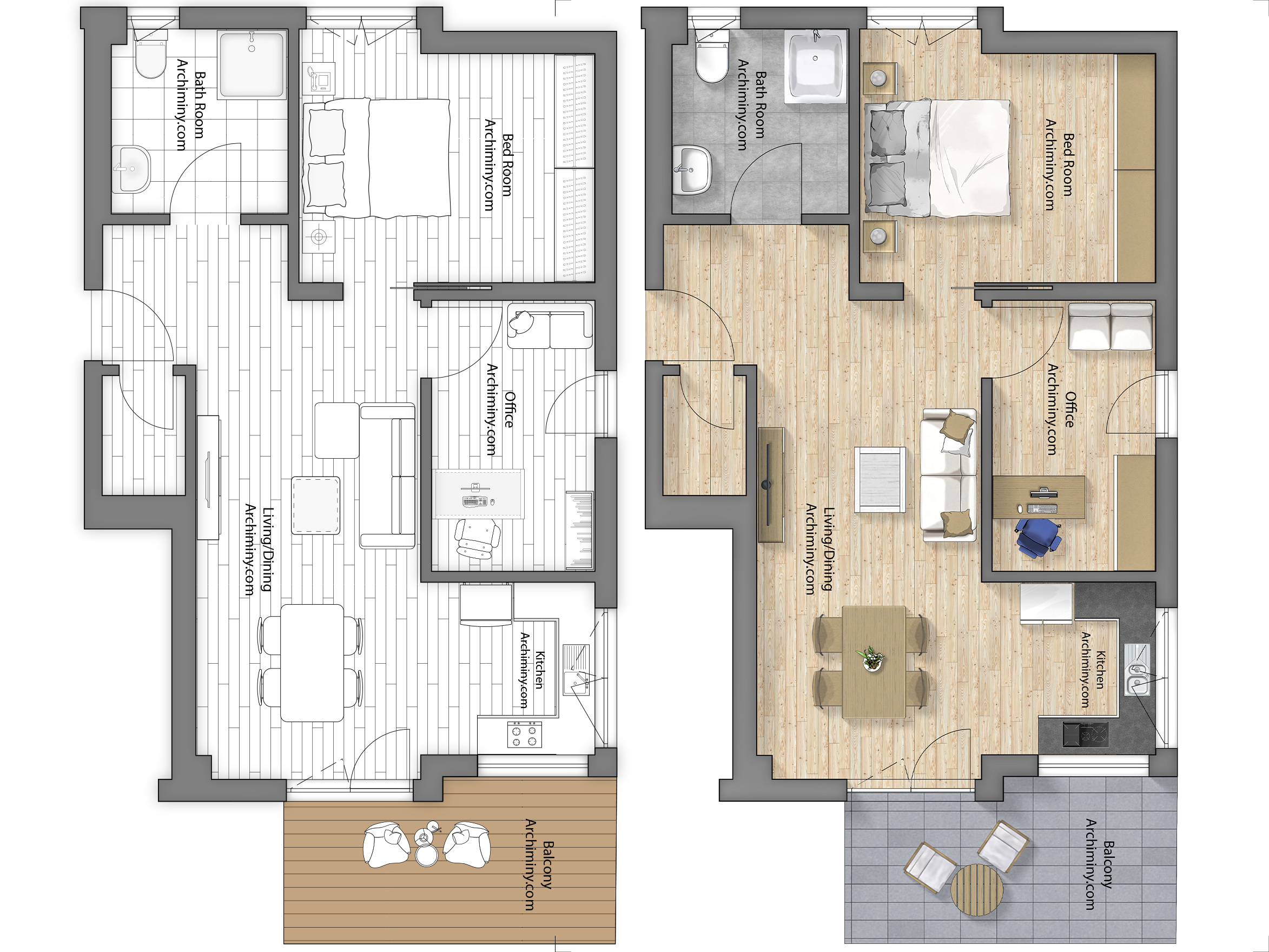 Floor plan design for architecture & real estate by Archiminy on Dribbble