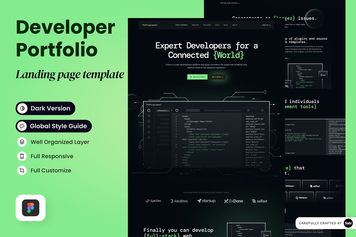 Developer Portfolio Landing Page by Best UX UI Design on Dribbble
