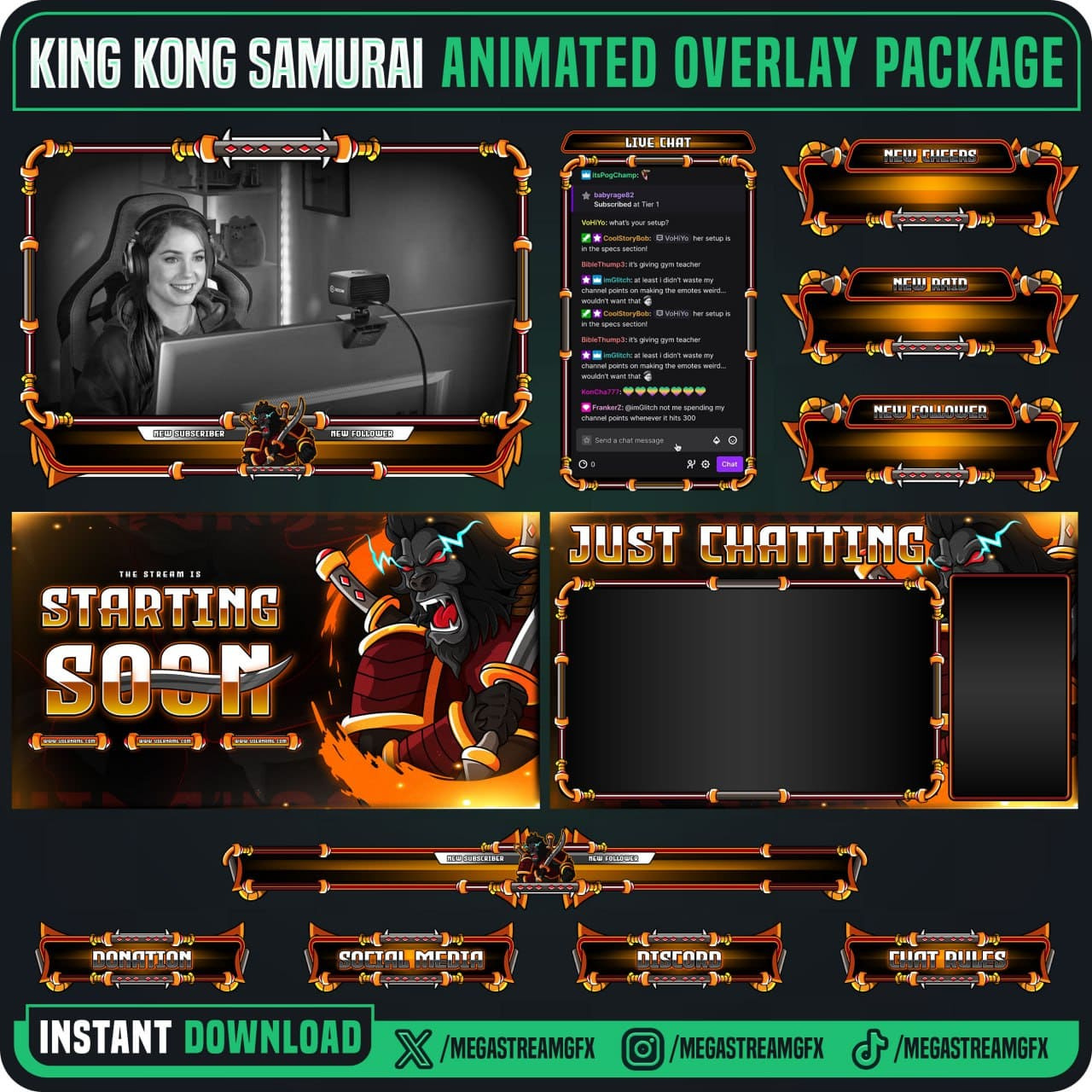 King Kong Samurai Overlay - Ape Stream Overlays by MegastreamGfx on ...