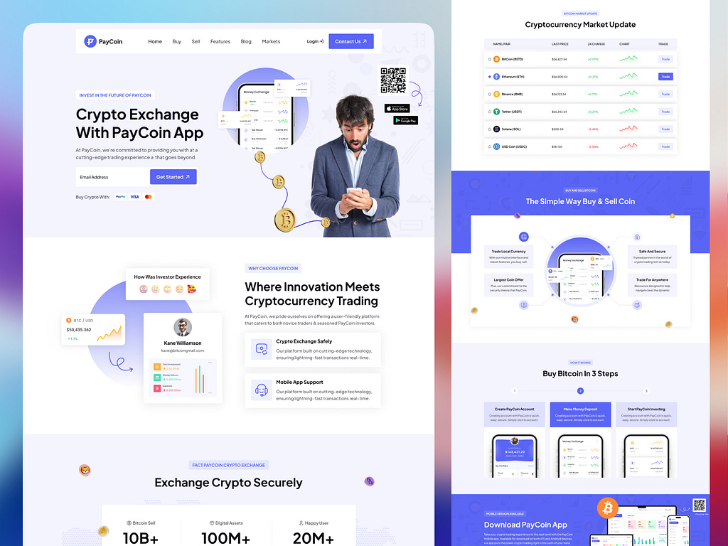Crypto Exchange Landing Page by FleexStudio on Dribbble