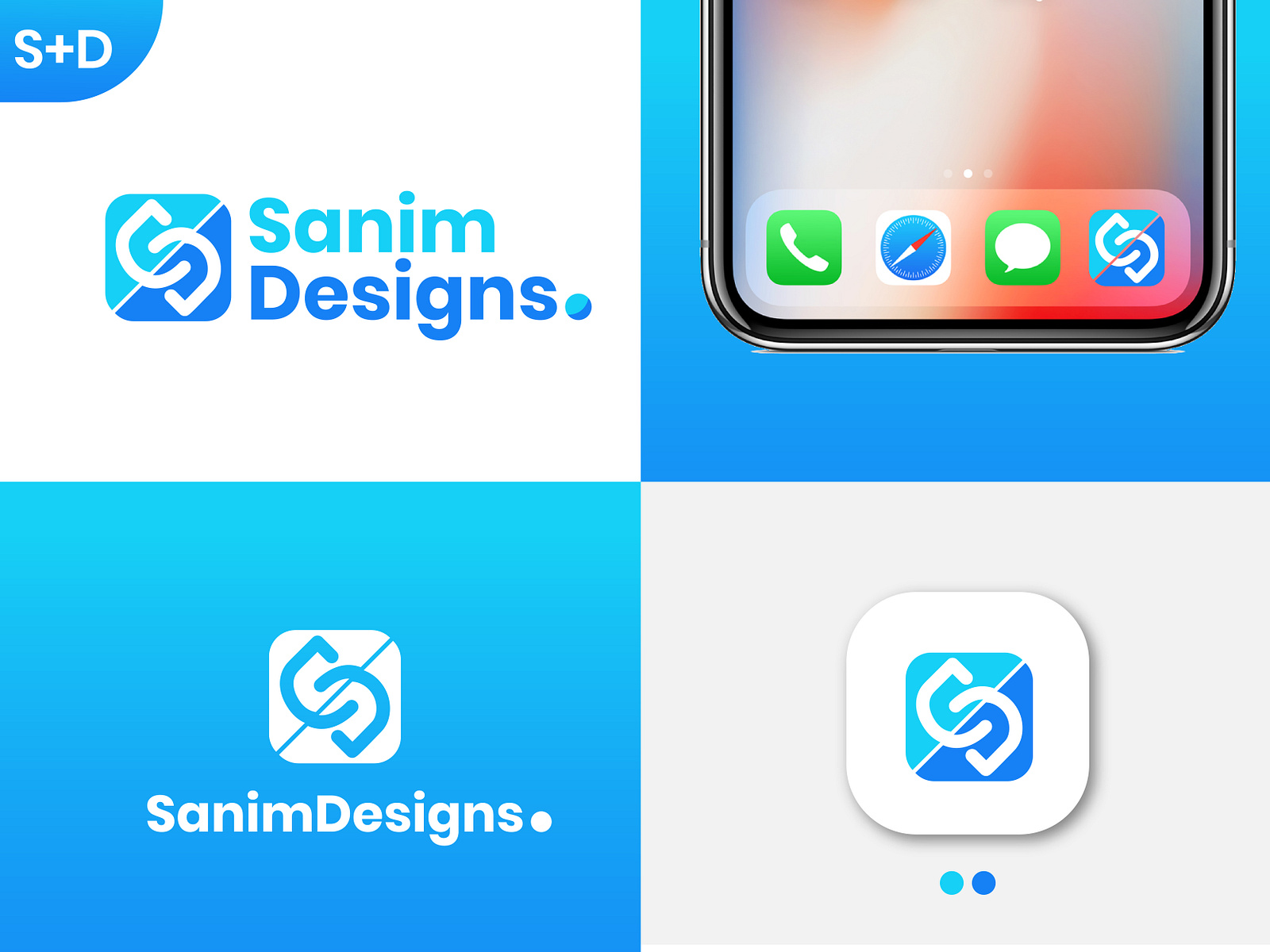 S+D Minimal Modern Digital Logo for SanimDesigns by Sanim Mahmud Ratul ...