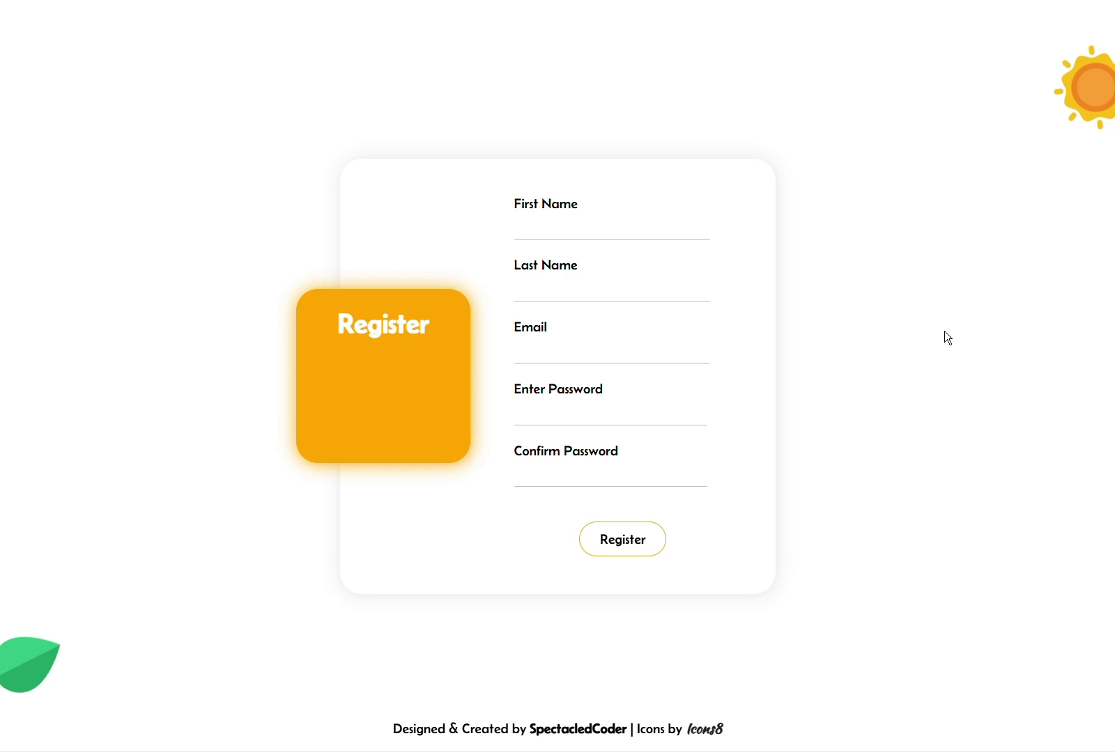 Register Template by SpectacledCoder on Dribbble