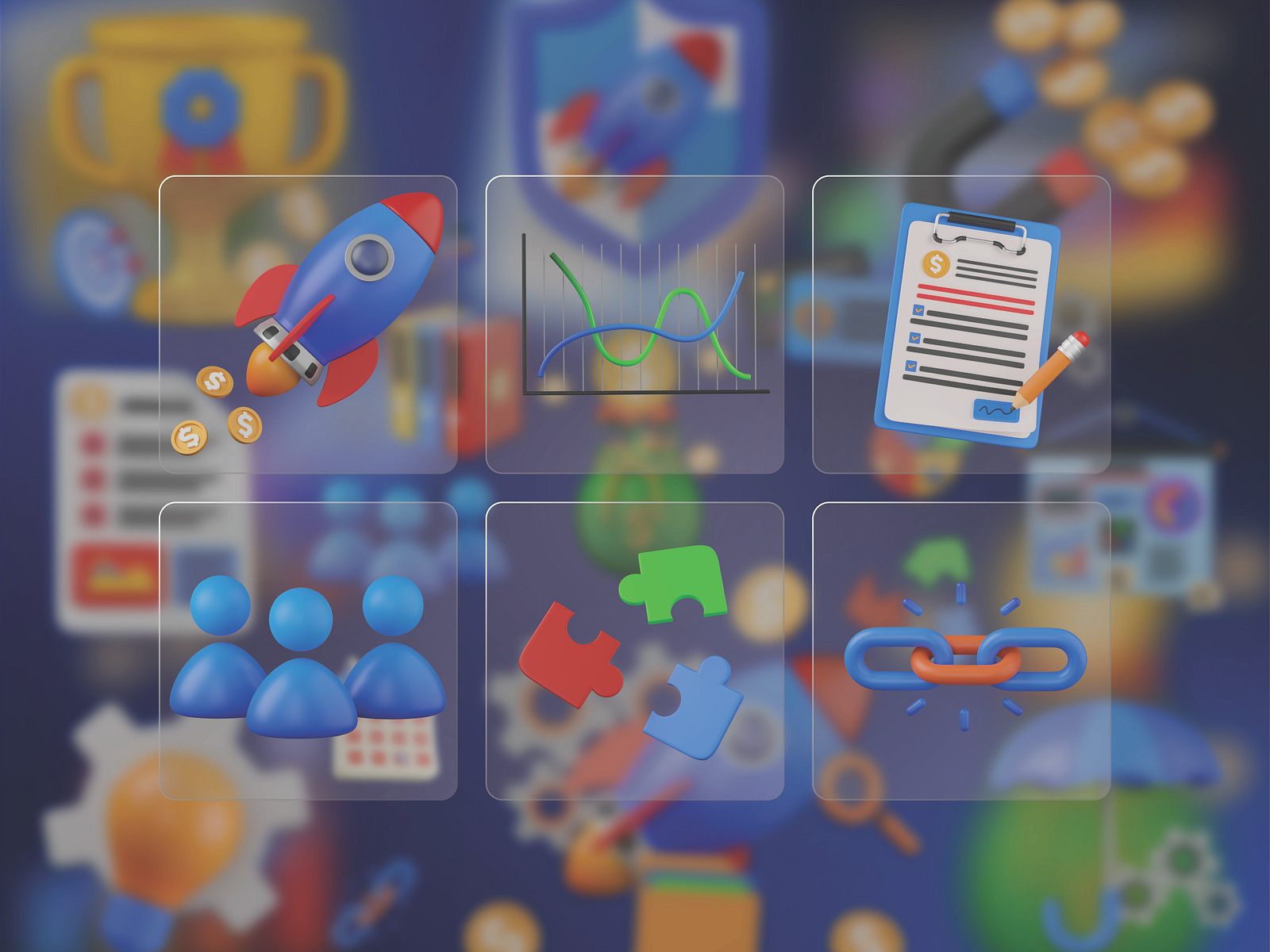 Business 3D Icon Set by kaicon on Dribbble