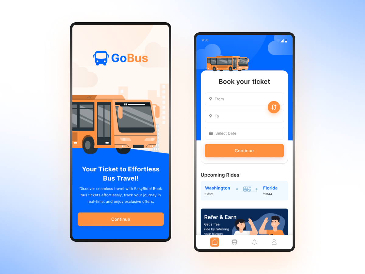 Bus Booking App | UI/UX Design by saasify on Dribbble Bus Booking App | UI/UX Design by saasify on Dribbble