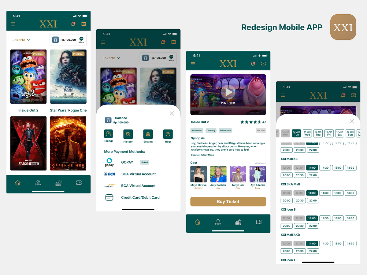 Redesign Mtix-Movie booking app by Aprilia Nabiilatunnisa on Dribbble