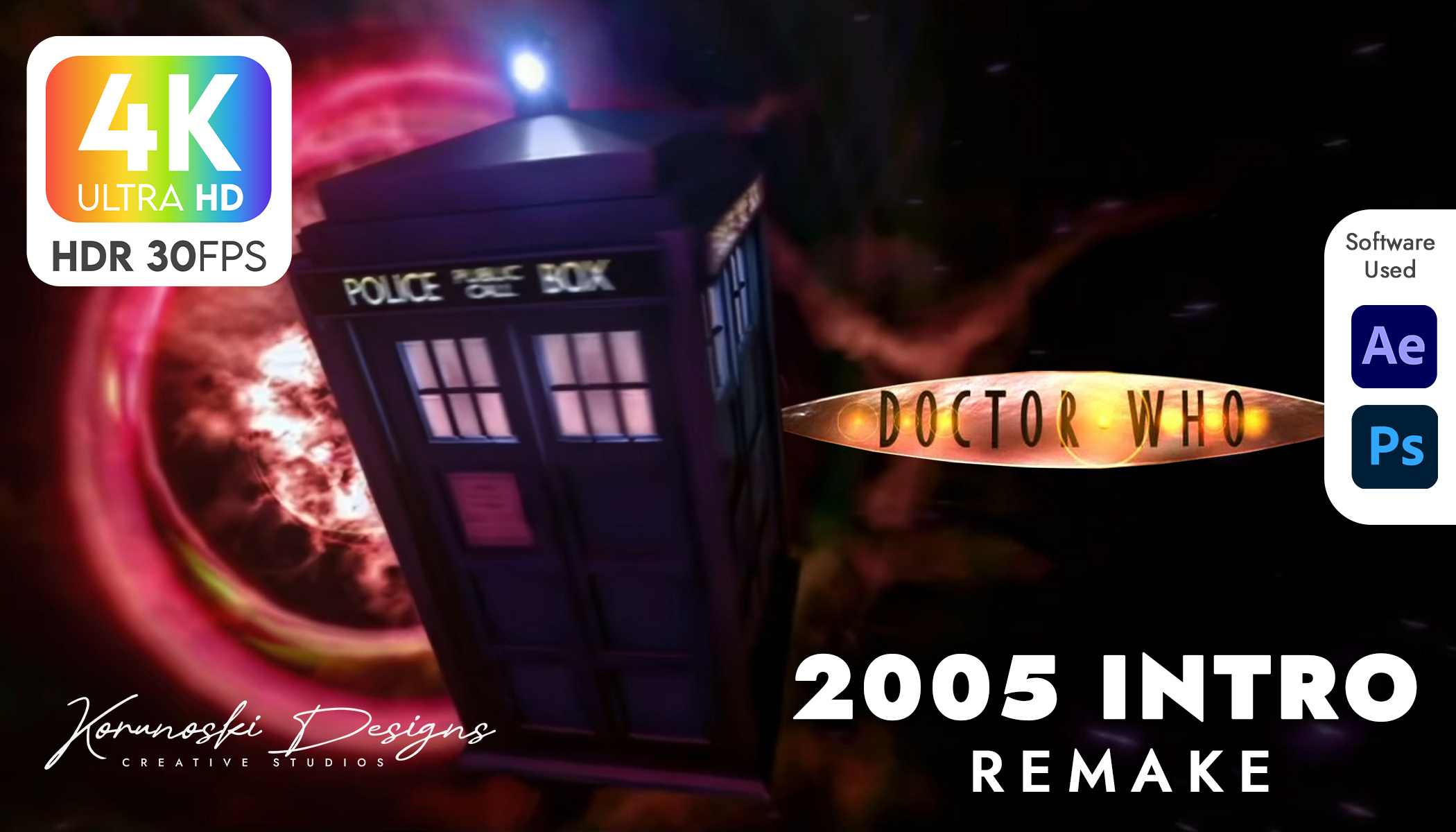 4K Doctor Who Time Vortex Intro 2005 Remake - Stunning Visuals by ...