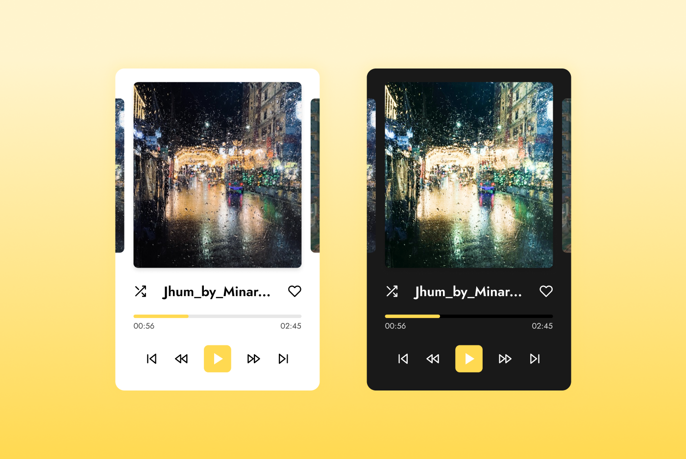 Music player UI design by Aar Raeidul Ahsan on Dribbble