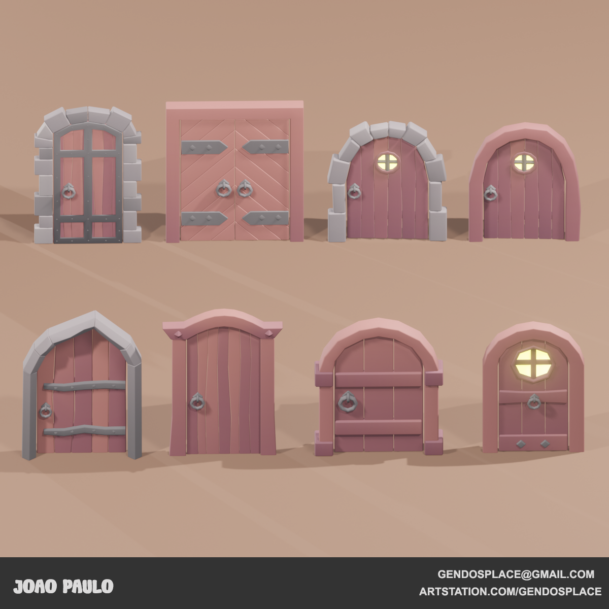 Stylized Low Poly Doors by Joao Paulo on Dribbble