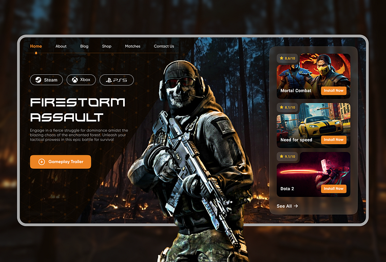 Game Website Design by Mahdi Aghajani for Border on Dribbble