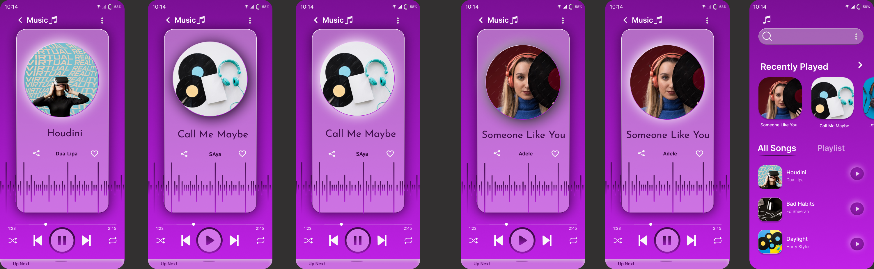 Music Player UI design/ Prototype : Figma by Shreya Asthana on Dribbble