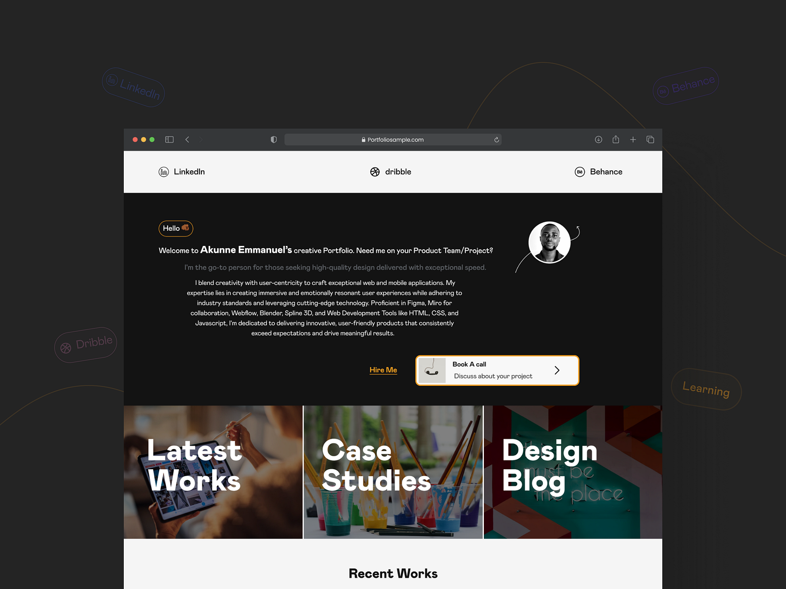 Portfolio Website Sample inspiration for you. by Emmanuel Akunne on ...