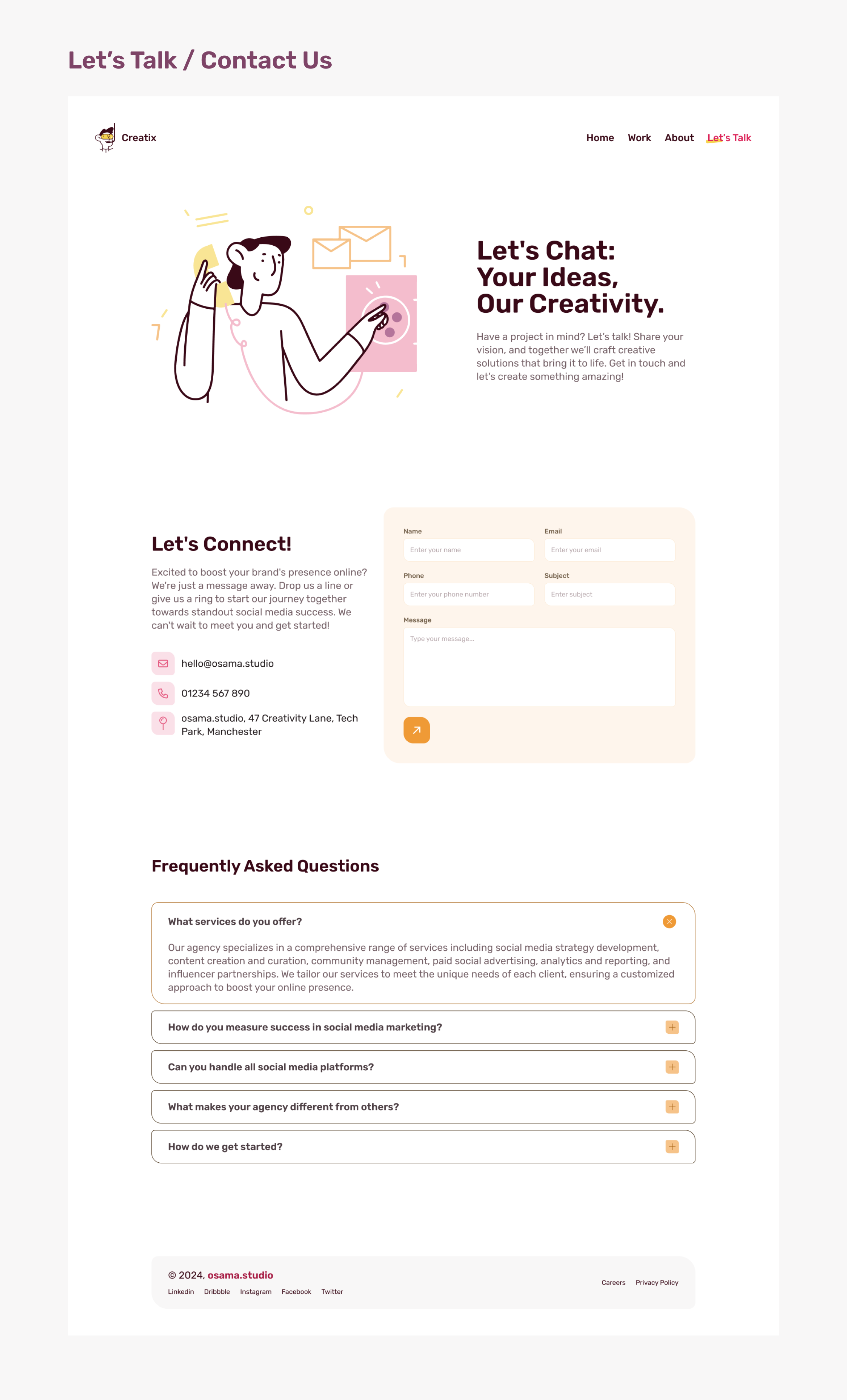 Creatix Free Website Template UI Kit by Osama Dawood on Dribbble